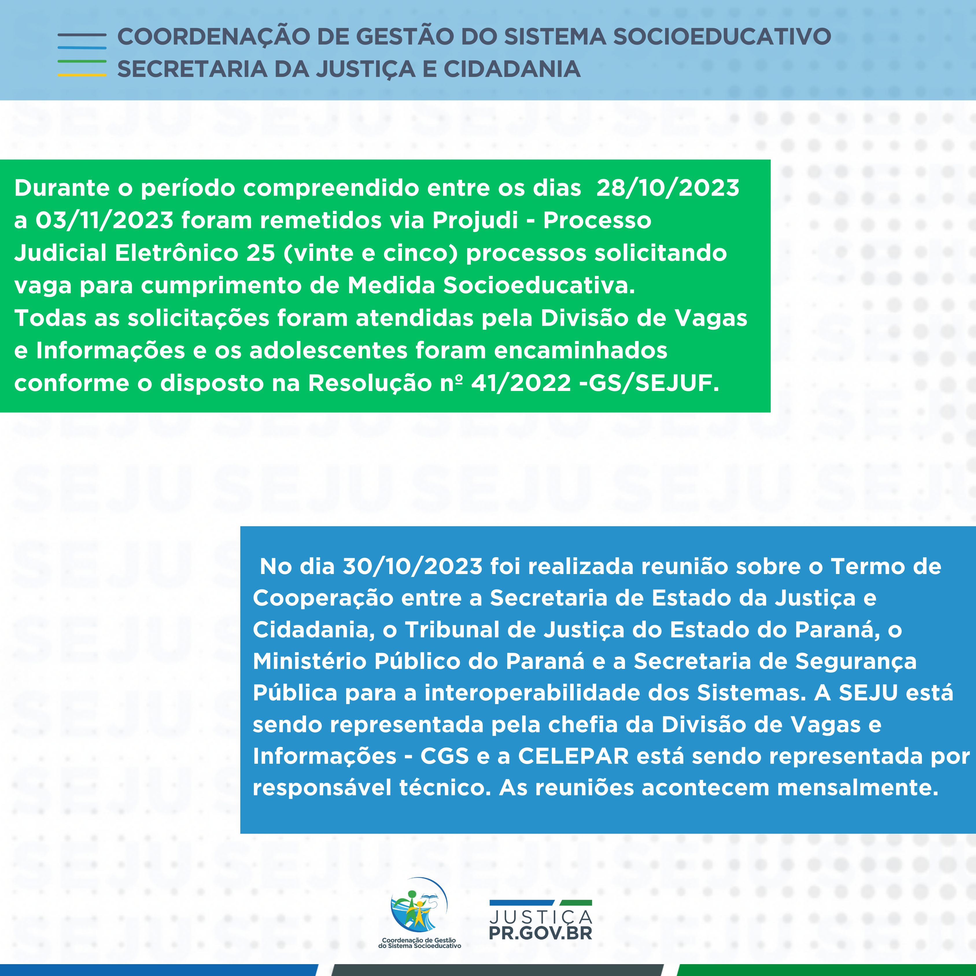 Boletim Semanal da CGS | Secretaria da Justiça e Cidadania